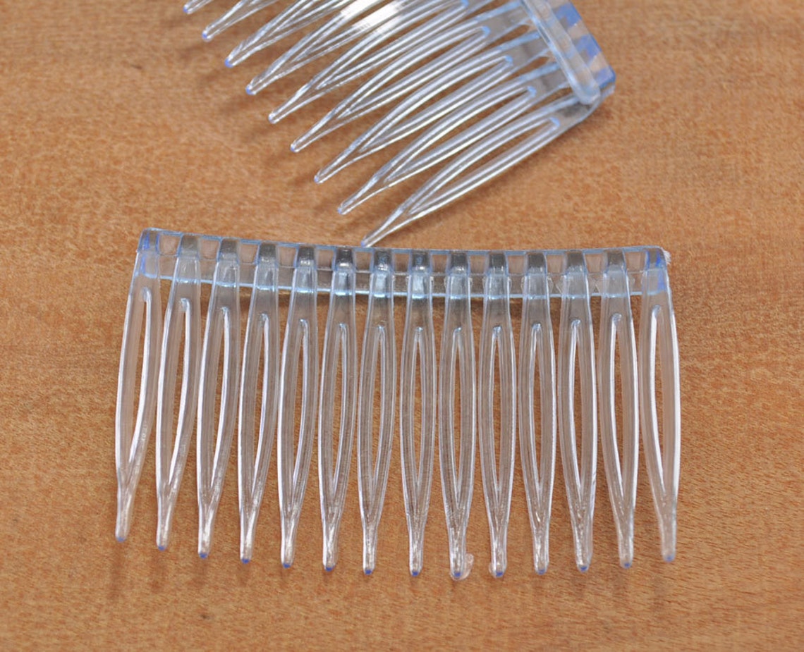 20Pcs 14 teeth Blue Color Hair CombsClear plastic Hair Combs | Etsy