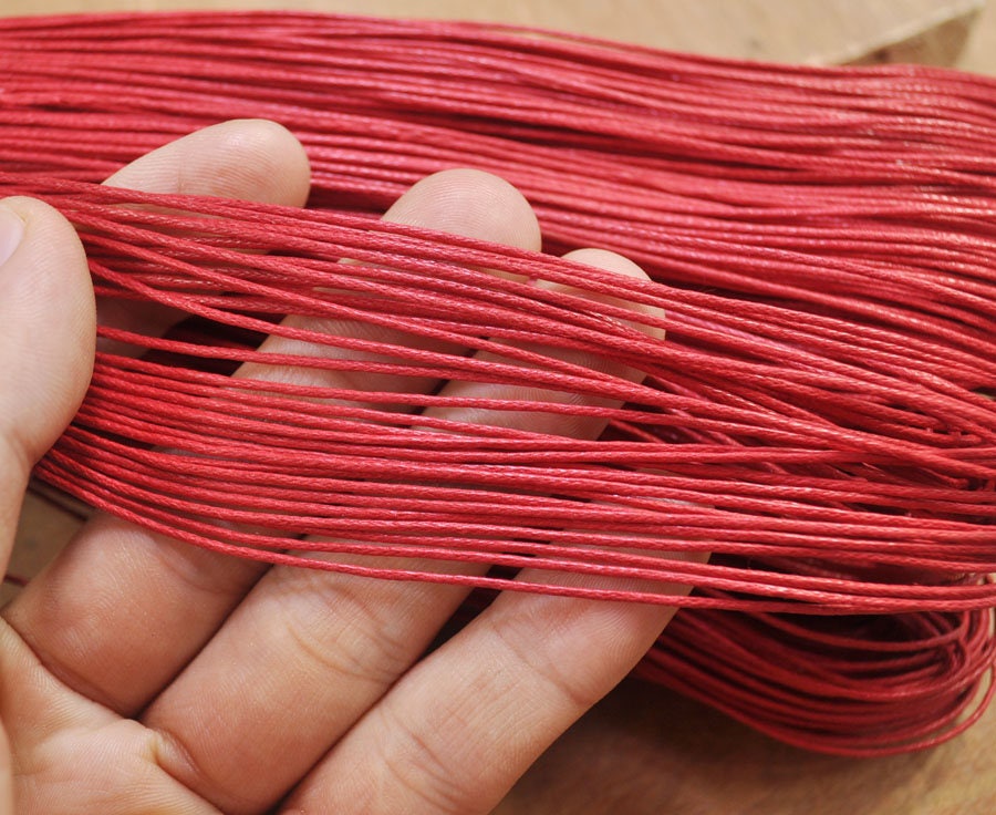20 yards /50 yards Red Waxed Cotton Cord1mm Macrame | Etsy