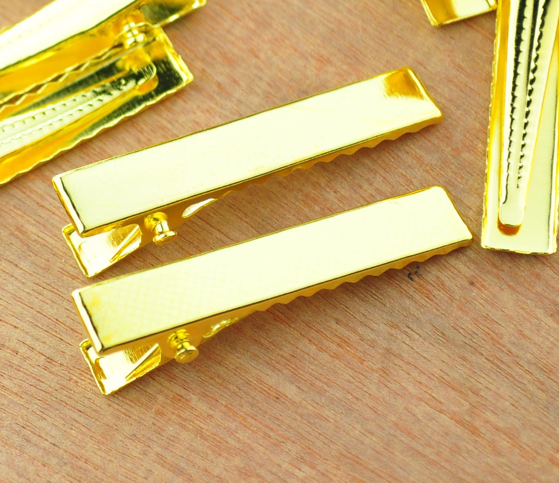 Hair Clipgold Hair Clips50pcs 41x7mm Gold Flat Metal Hair | Etsy