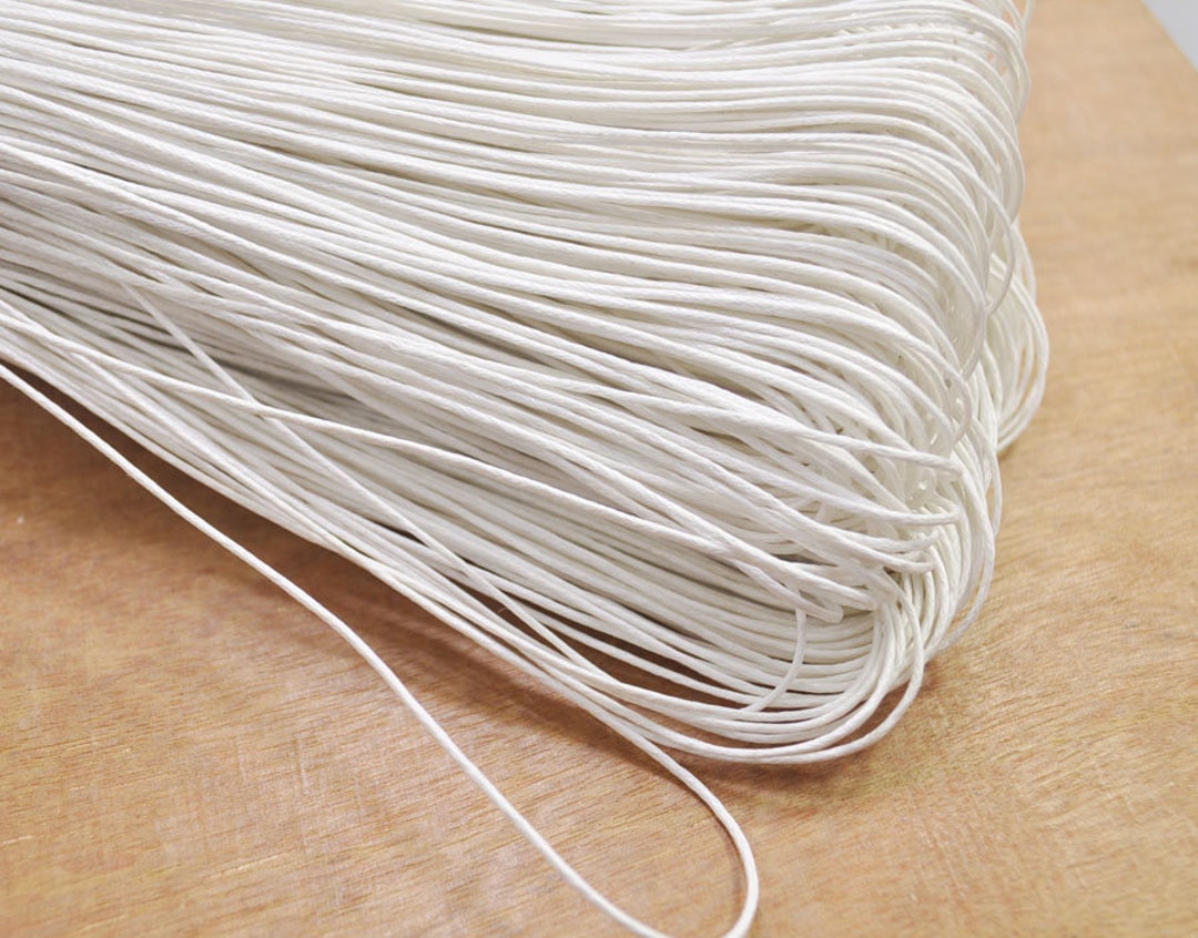 20 Yards /50 Yards White Waxed Cotton Cord,1mm Macrame Cord,nacklace ...