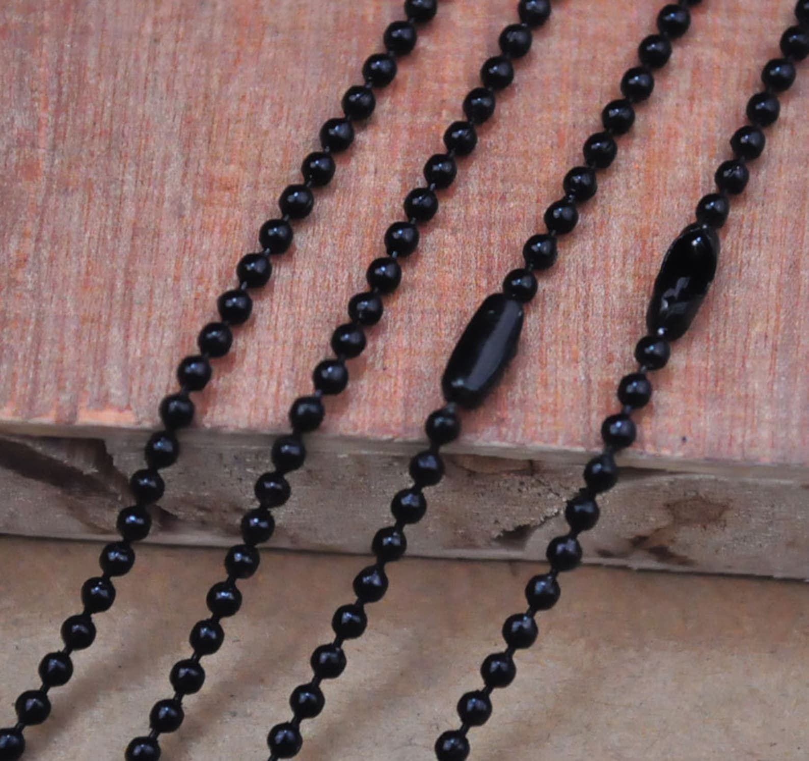 Black Ball Chain Necklaces With Connectors.27.5 Inch Long - Etsy