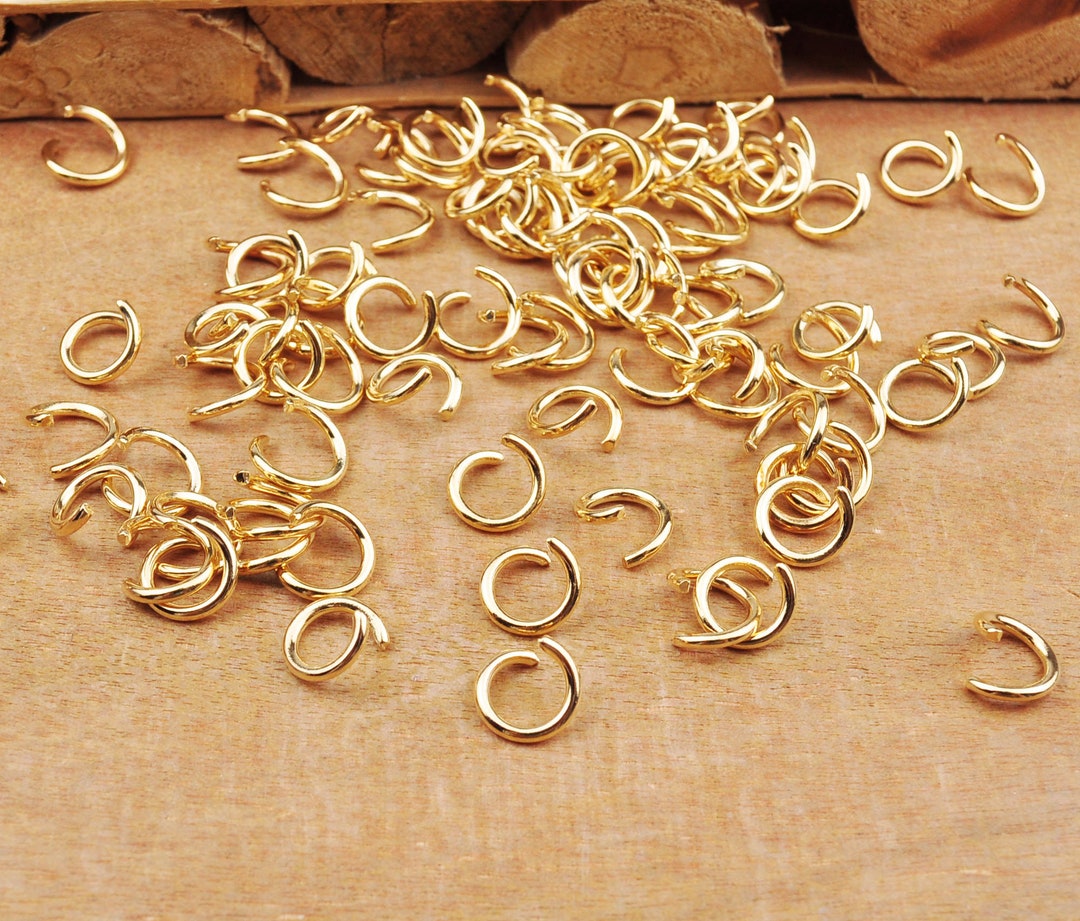 Metal Jump Rings,100 Pcs 8x1.2mm Nickel Free KC Gold Round Jump Rings ...