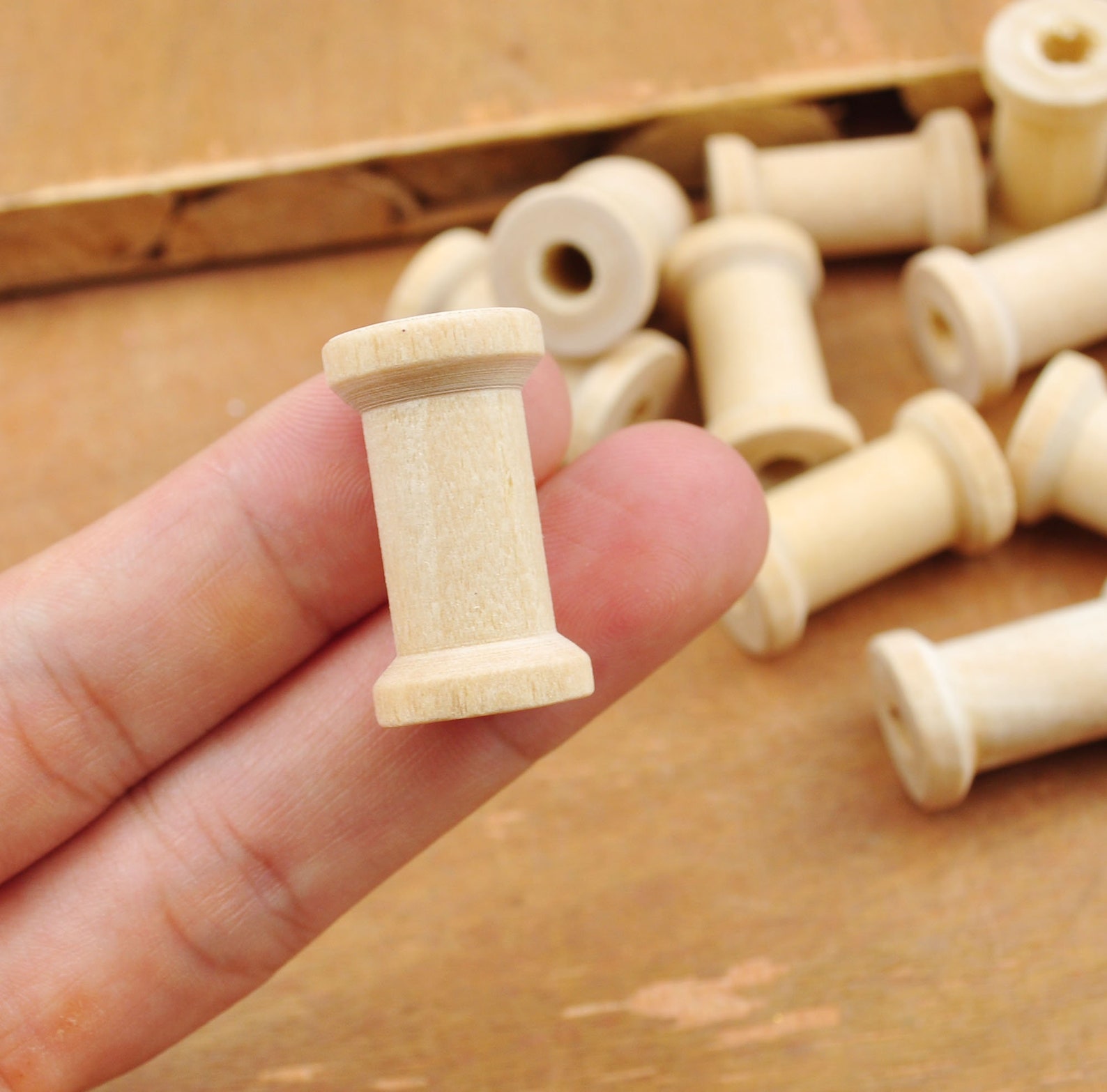 Wooden Spools,25pcs Wood Spools Beads,unfinished Natural Wooden Spool ...