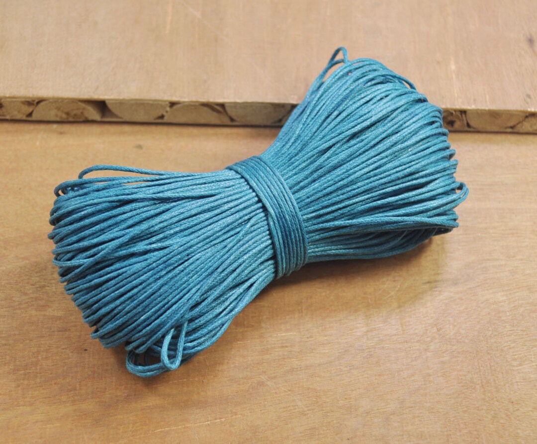 100 Yards Waxed Cotton Cords,1.5mm Water Blue Color Cotton Cord ...