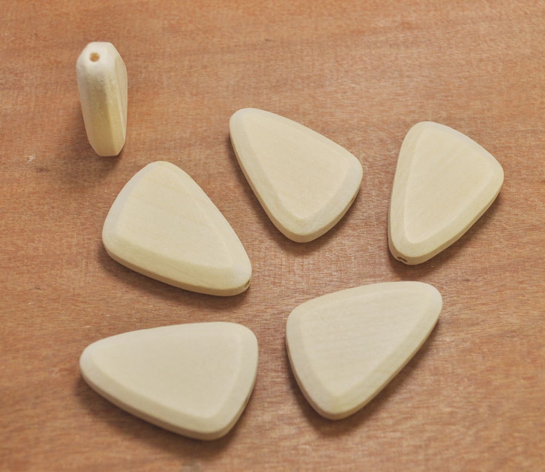 Natural Wood Bead,triangle Wooden Bead,10pcs Unfinished Triangle Flat ...