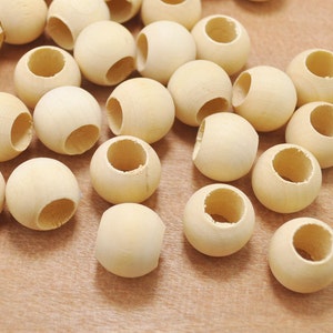 Wholesale 100 Piece 20mm Large Round Wood Beads - Unfinished Wood ...