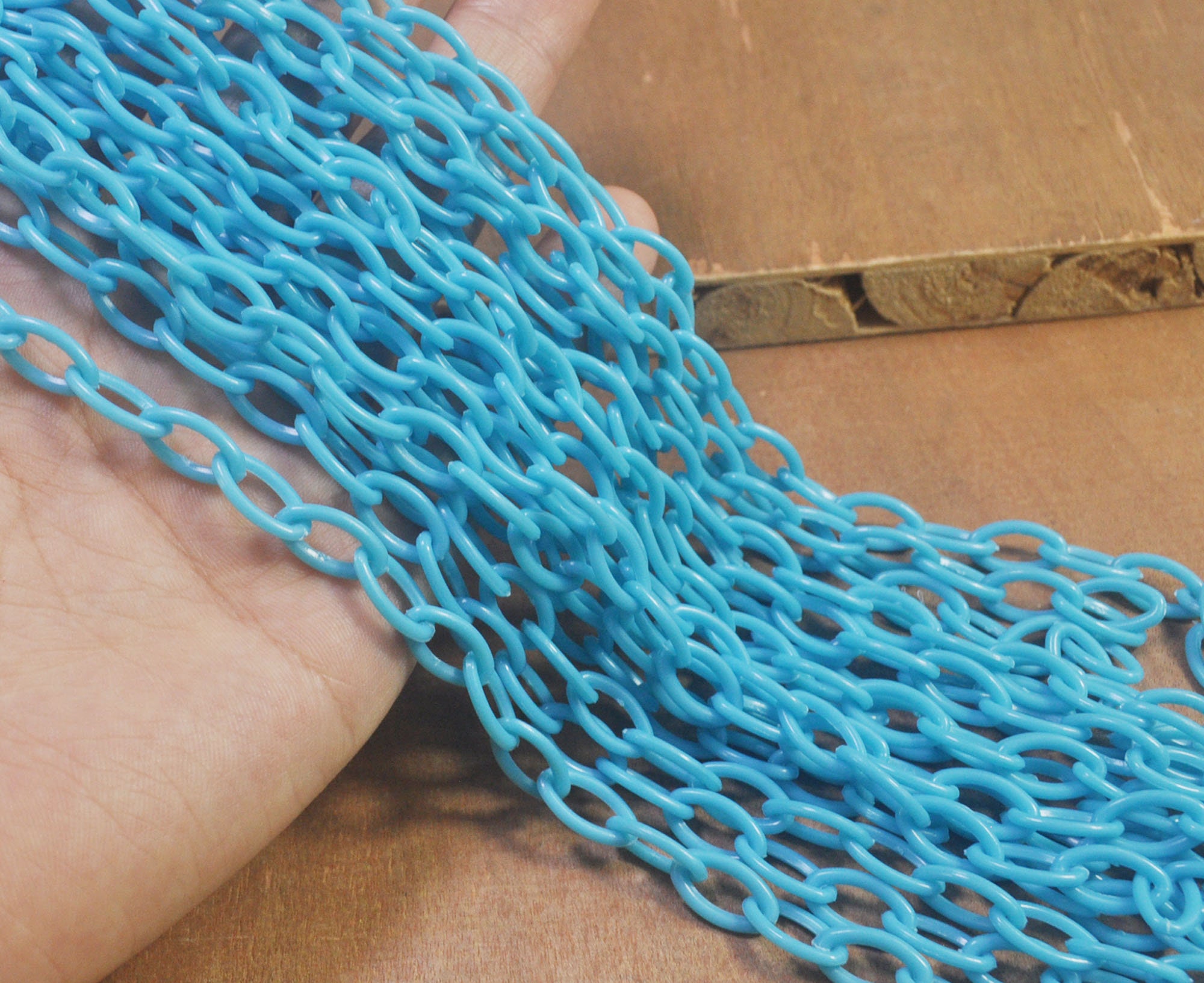 5pcs Sky Blue Plastic Chain,20 Inch, Acrylic Chain With Oval Links ...