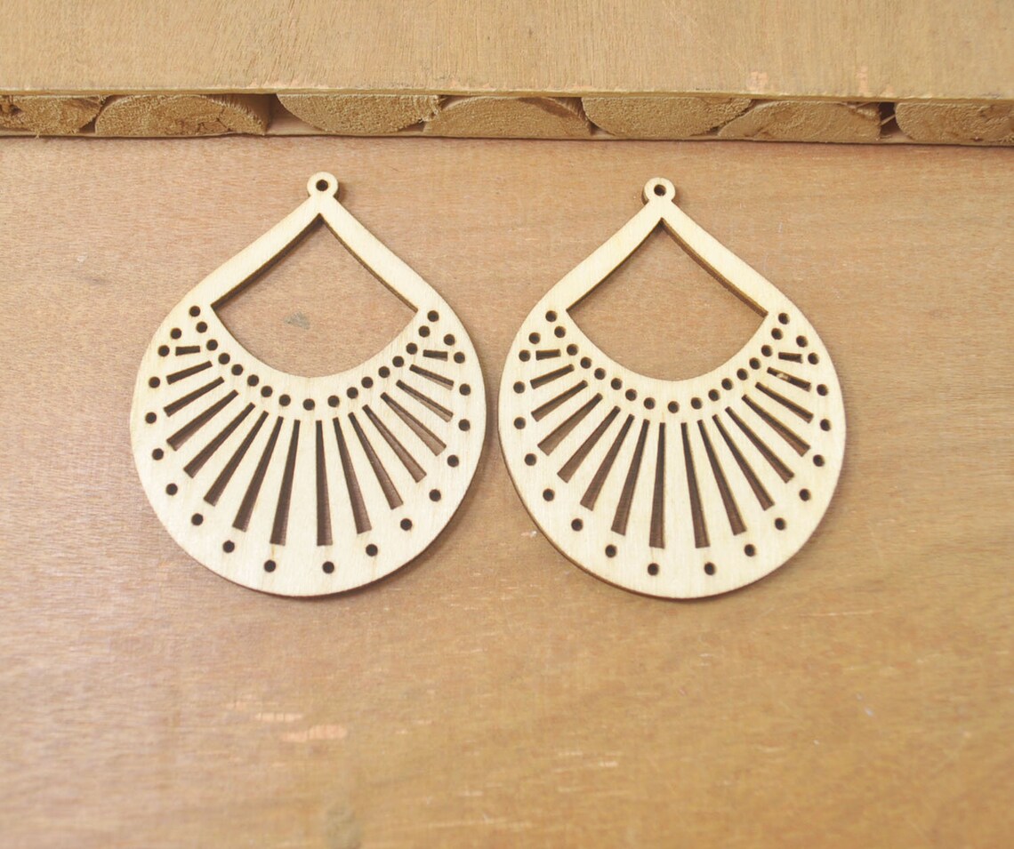 10pcs Wood Drop Pendants,natural Fan Wood Earring Pendant,wooden ...