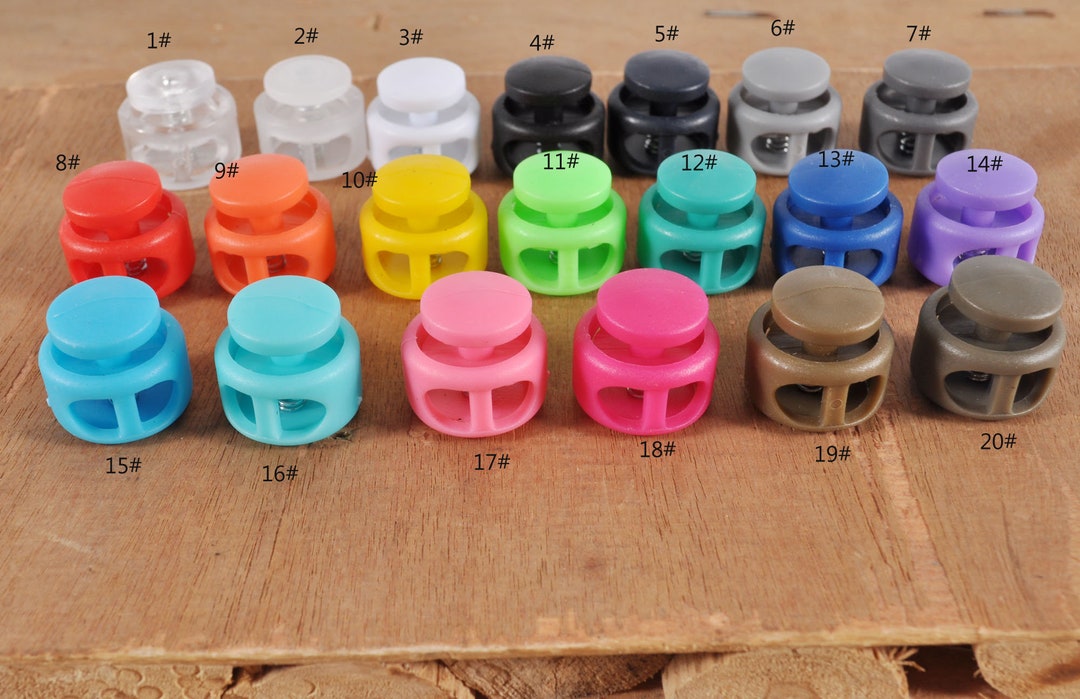 2pcs Plastic Toggle Cord Locks, Colorful Spring Button Toggles,double ...