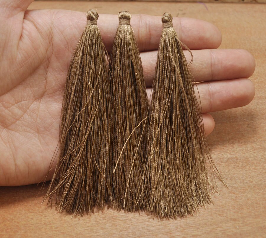 90mm Long Tassel Pendant20 Light Brown Silky Tassels - Etsy