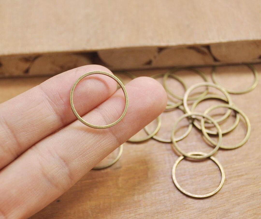 100pcs 20mm Antique Bronze Circle Rings,round Brass Cut Tube Circles ...