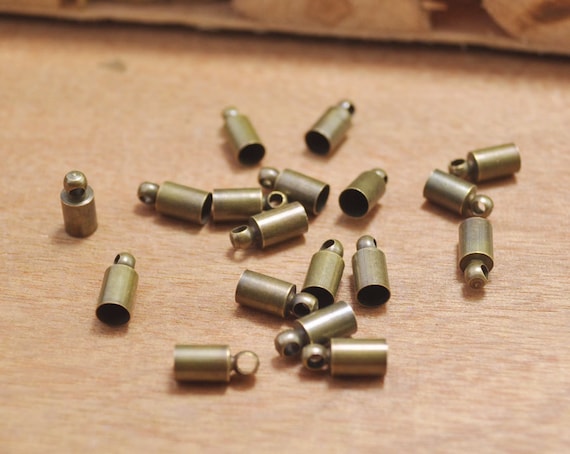 Small End Caps 100pcs Antique Bronze Brass End Cap Clasp | Etsy