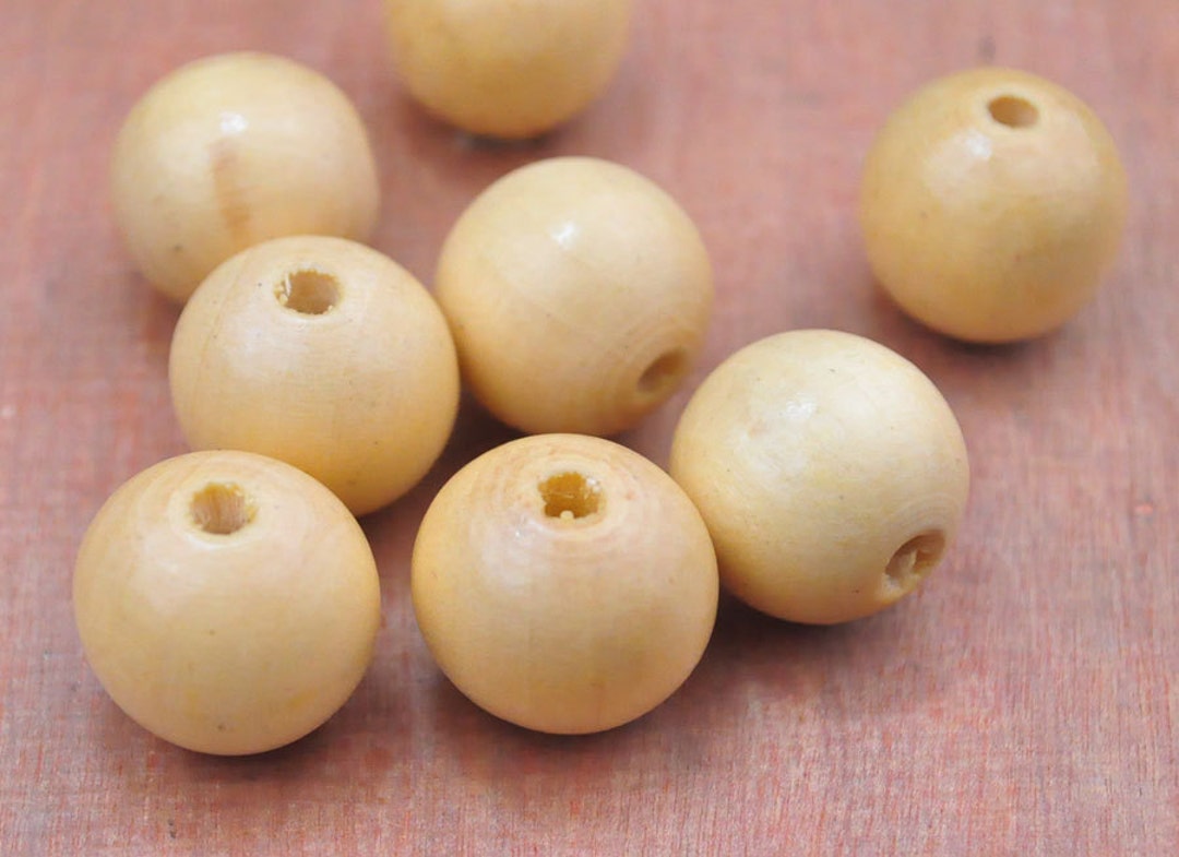 19mm Round Natural Wooden Beads,unfinished Wooden Beads.wooden Balls ...