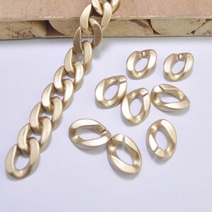 50pcs Gold Chunky Chain Links,plastic Open Chain Links,curb Chain Links ...