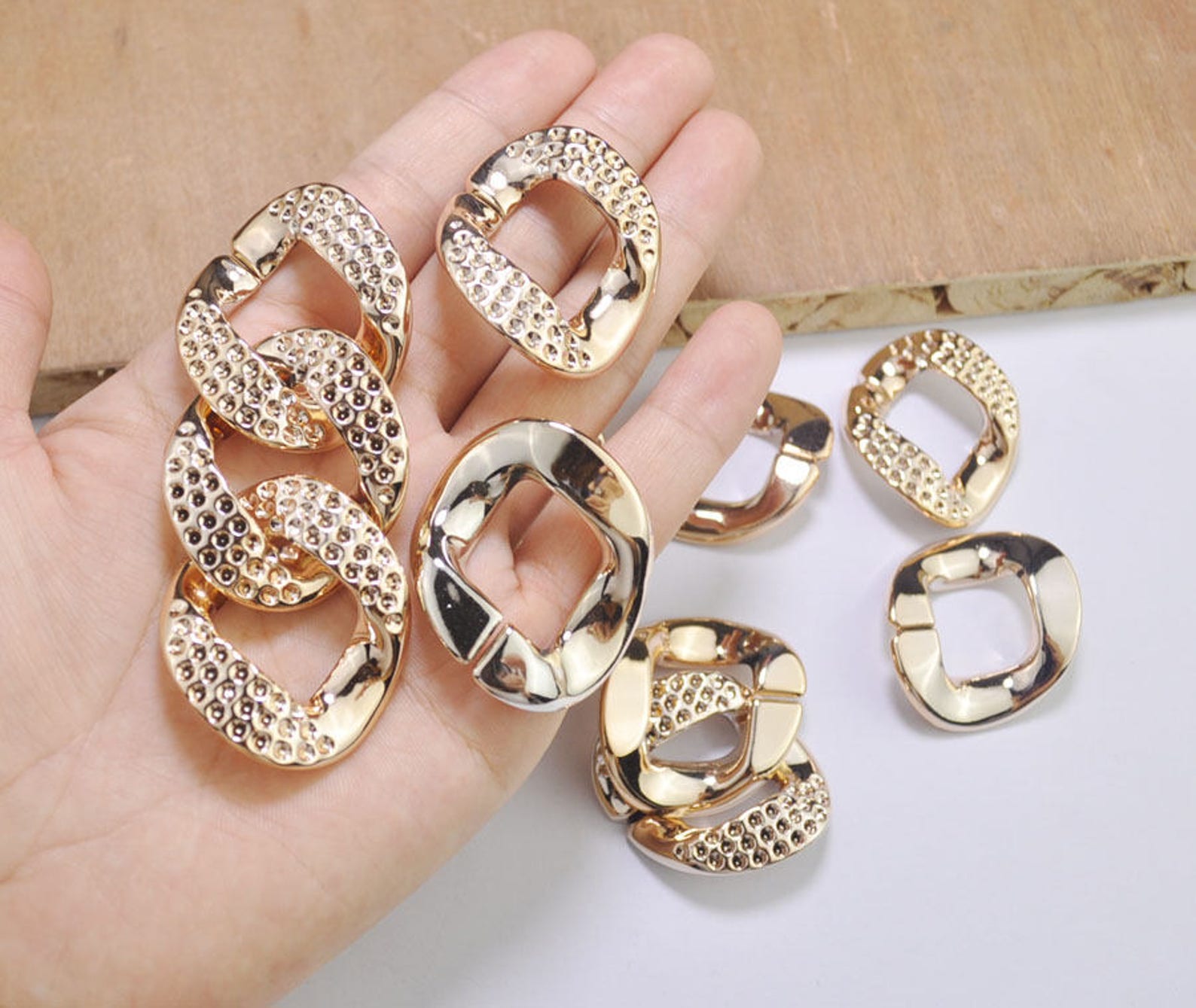 Plastics Chain/25pcs Gold Chunky Chain Links/acrylic - Etsy