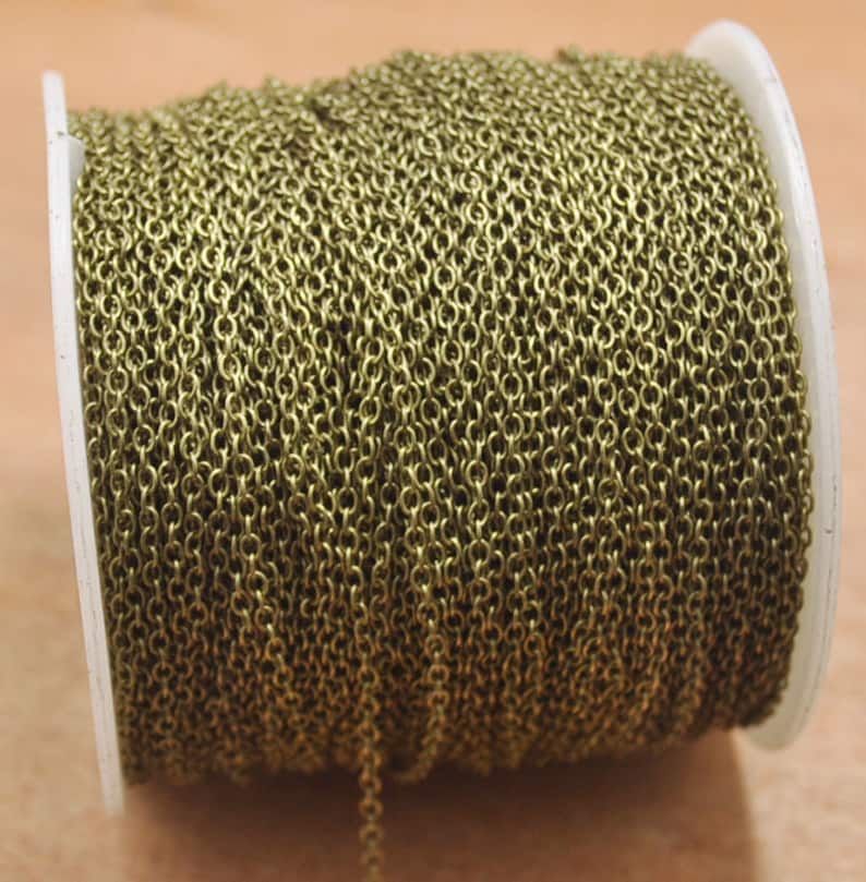 Bronze Chain32ft10meters Bronze Plated Metal Oval Cable - Etsy