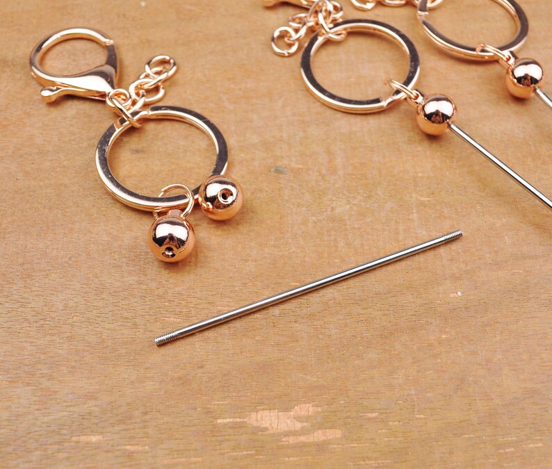 1/5/10/20/30/50/100pcs Beadable Bar Blank Keychains,rose Gold Colors ...
