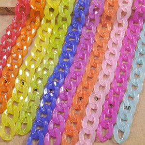 50 Chunky Chain Links,plastic Open Chain Links,curb Chain Links,acrylic ...