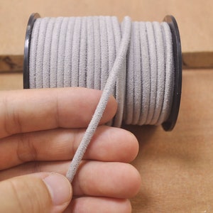 New!round Cord,10yards 3mm Light Gray Faux Suede Cord Leather Lace ...
