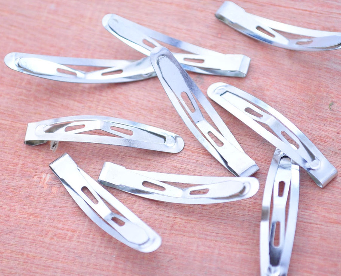 50pc Silver Snap Hair Clipmetal Clipshair Clipssmall Clips - Etsy