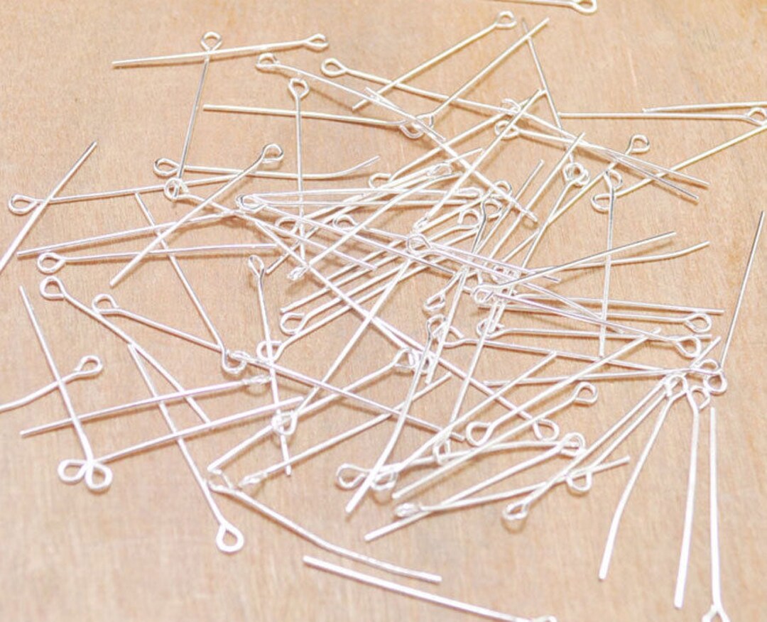 200pc of Eye Pins,silver Eye Pin Jewelry Making Settings 30mm,metal Eye ...