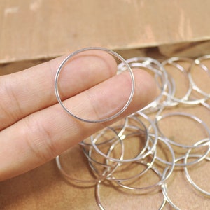 50pcs 30mm Silver Plated Circle Rings,round Brass Cut Tube Circles ...