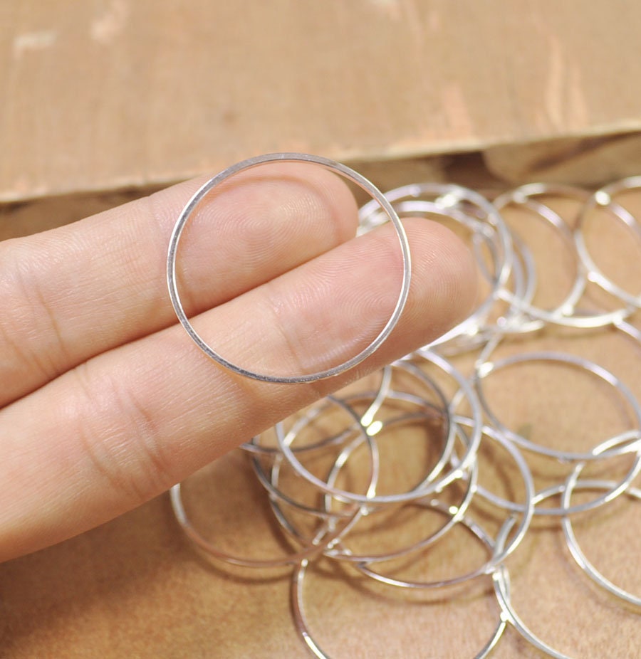 50pcs 30mm Silver Plated Circle Rings,round Brass Cut Tube Circles ...
