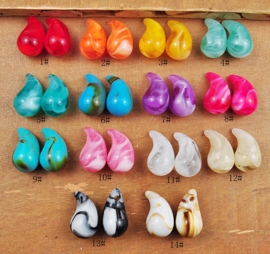 Colorful Teardrop Bead,14 Colors,2pcs - 100pcs Acrylic Teardrop Beads ...