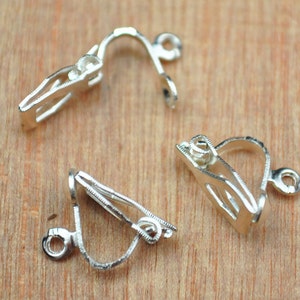 100PCS Silver Plated Back Clip Earring Findings Setting,non Pierced ...