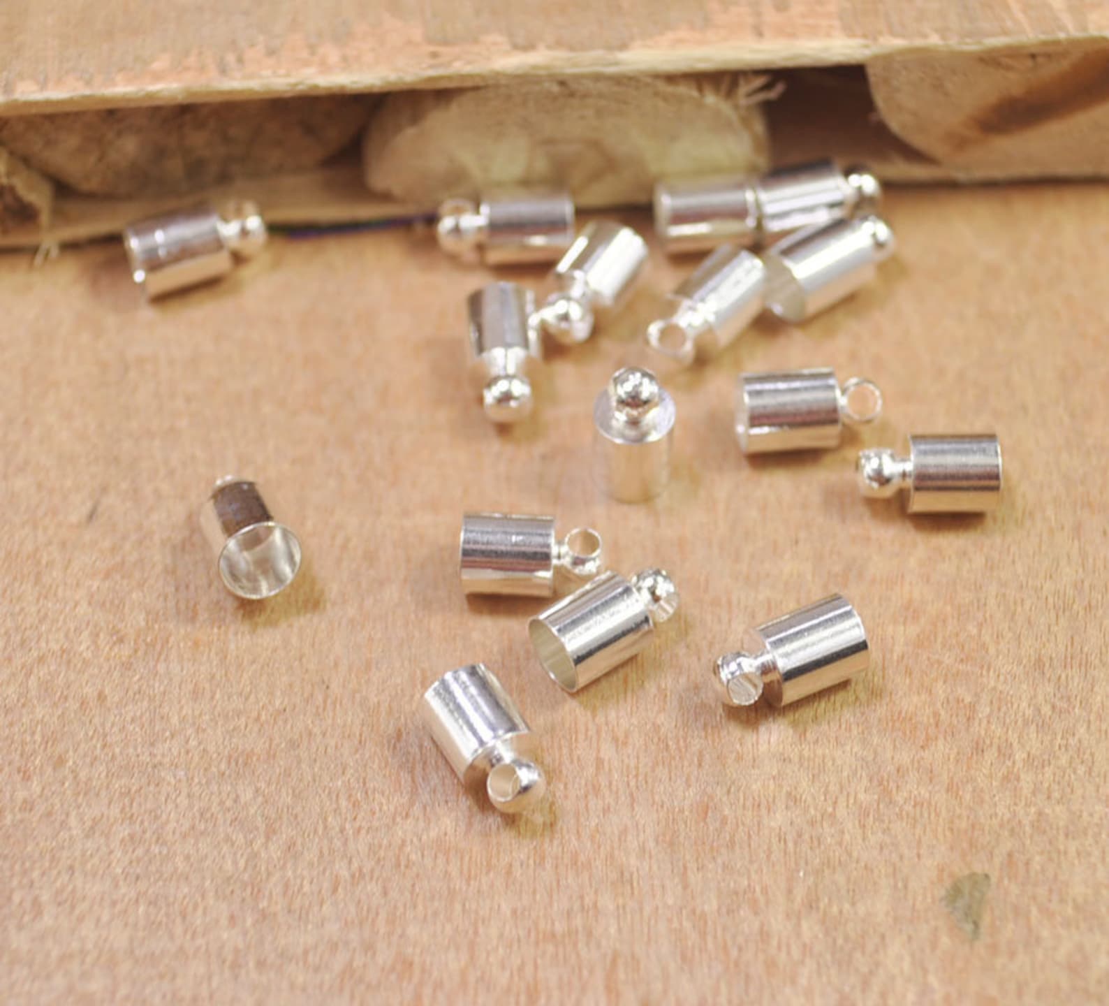 End Caps 100pcs Silver Brass End Cap Clasp Clips Wholesale | Etsy