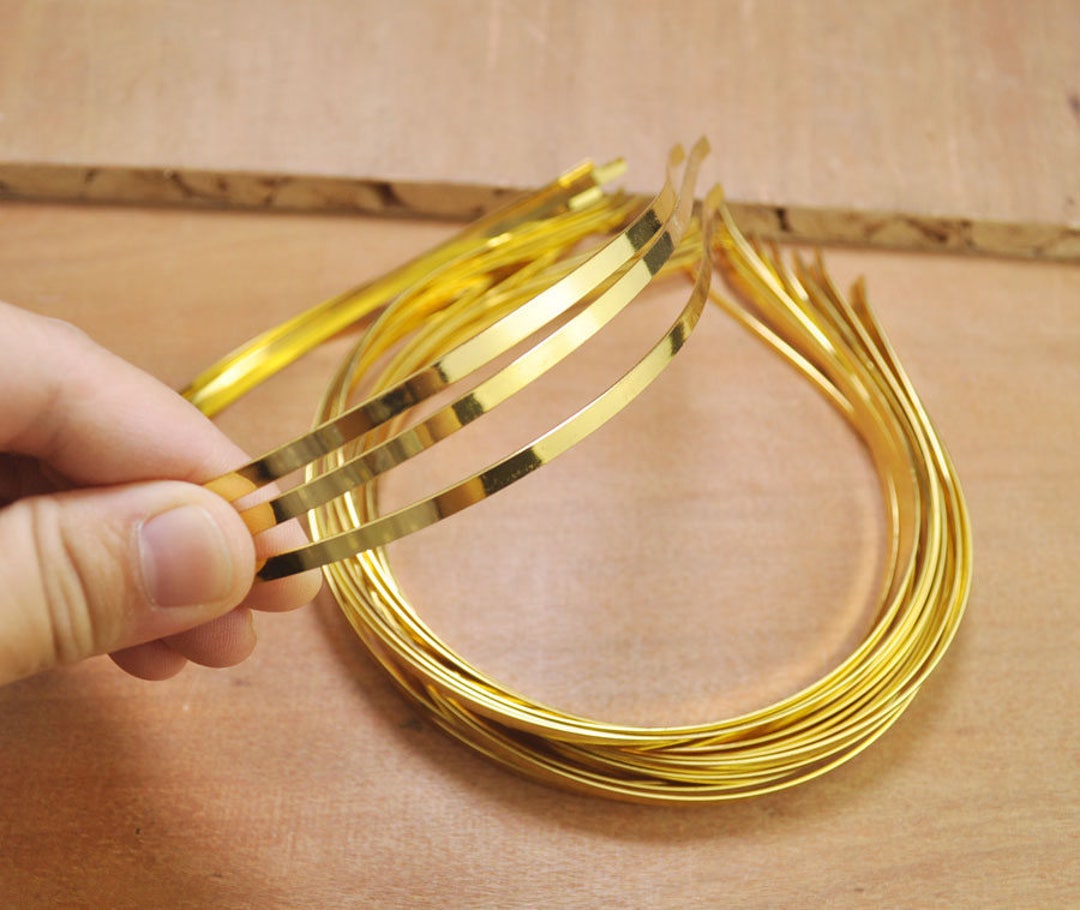 20pcs 4mm Gold Headbands,metal Headband,plain Gold Headband,hair Hoop ...