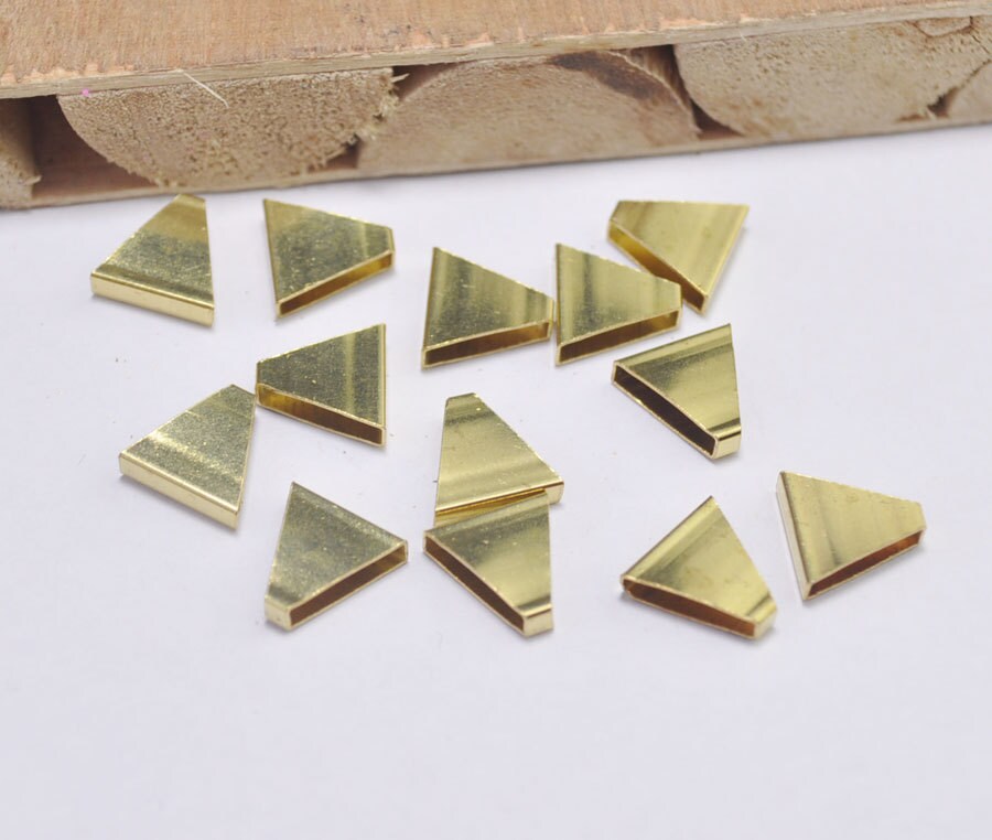 20pcs Raw Brass Triangle Pendant,raw Brass Triangle Tube Bead Charm ...