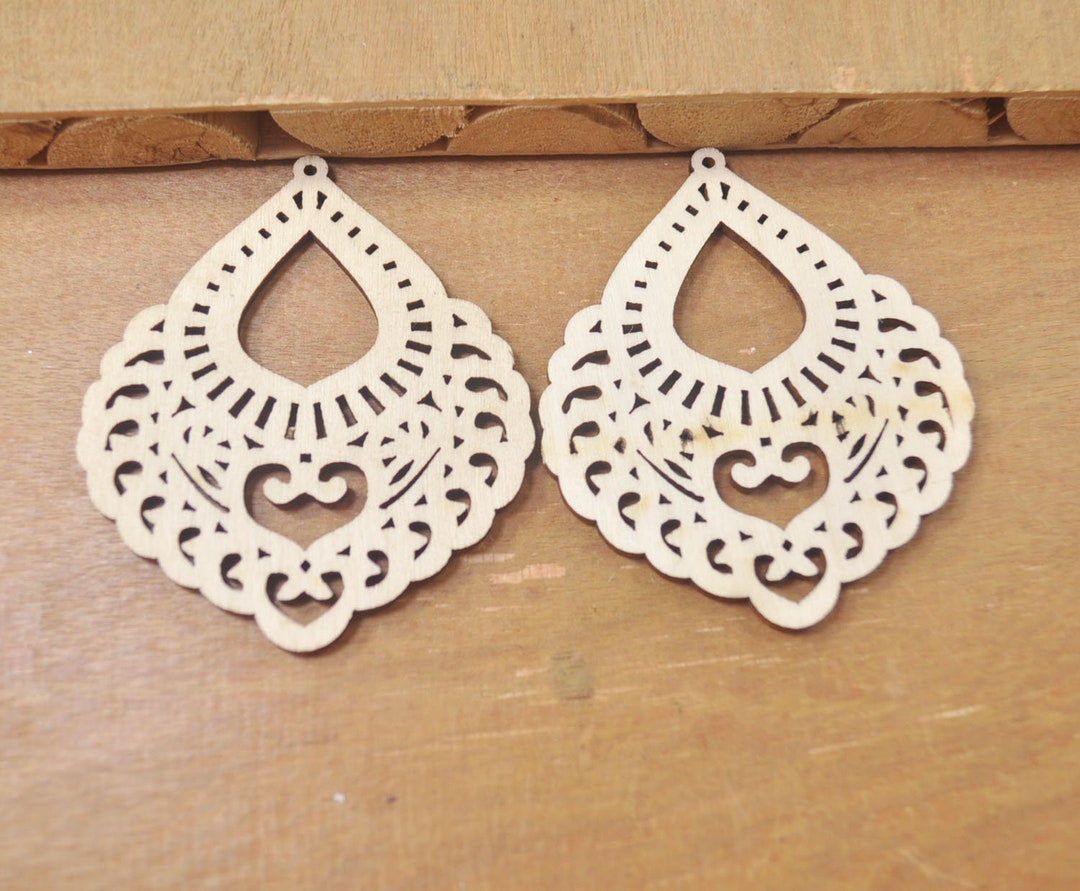 10pieces Teardrop Wood Pendants,natural Wood Earring Pendant,wooden ...