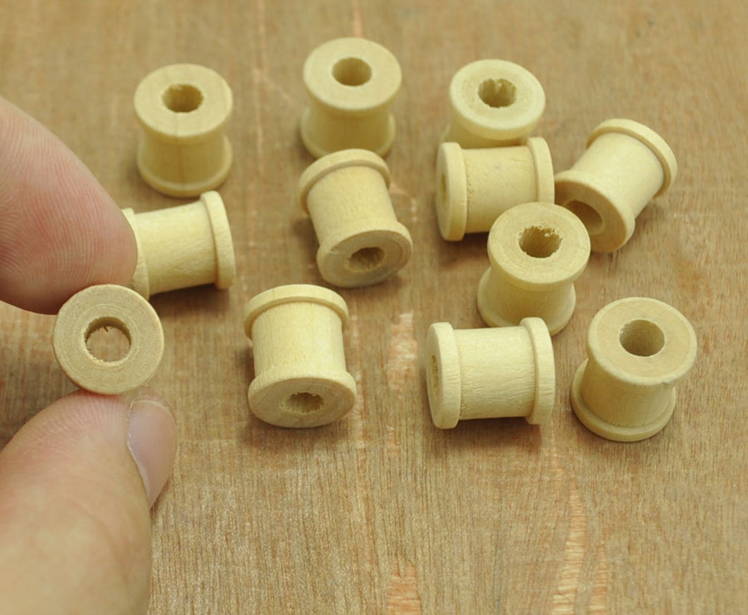 Wooden Mini Spools,small Mini Wood Spools Beads,wood Spools Wood Bead ...