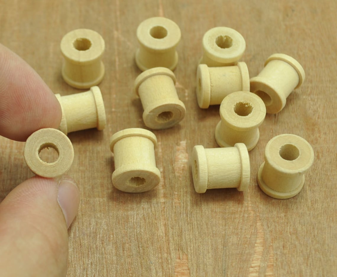 Wooden Mini Spoolssmall Mini Wood Spools Beadswood Spools - Etsy