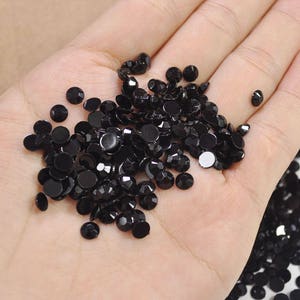 1000pcs Black Rhinestones,acrylic Round Rhinestones,faceted,flat Back ...