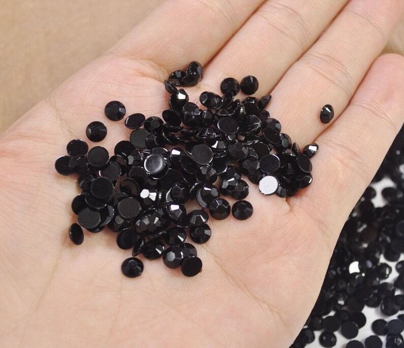 1000pcs Black Rhinestonesacrylic Round - Etsy