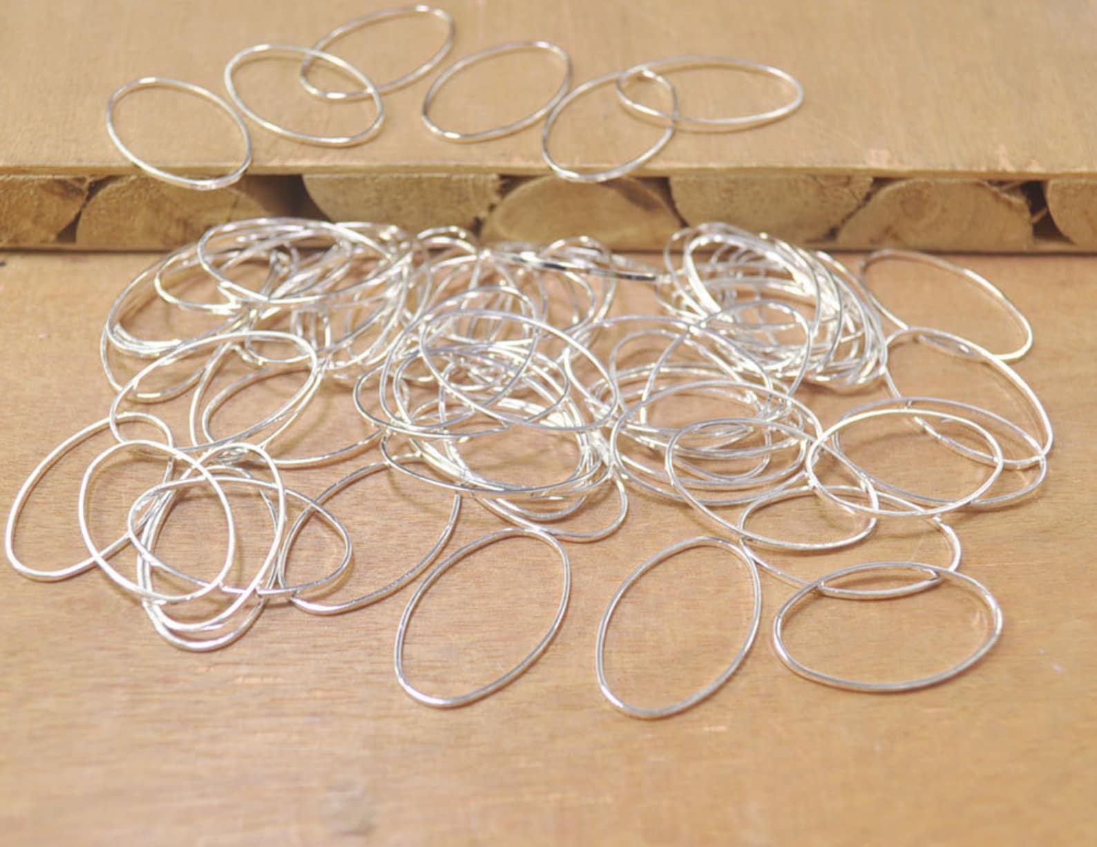 50pcs Silver Plated Flat Oval Jump Ring Brass Oval - Etsy
