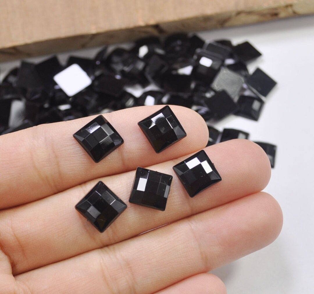 Black Acrylic Cube Box Square Loose Rhinestones Supply,10mm Square ...