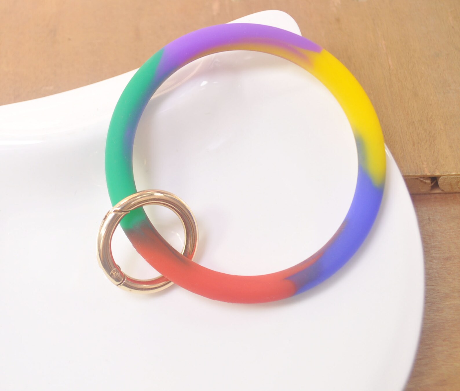 1 Pcs Colourful Silicone Bangle Bracelet Keychainkey | Etsy