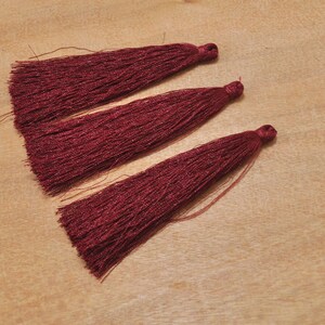 90mm Long Tassel Pendant,100pcs Wine Red Silky Tassels Finding,mini ...