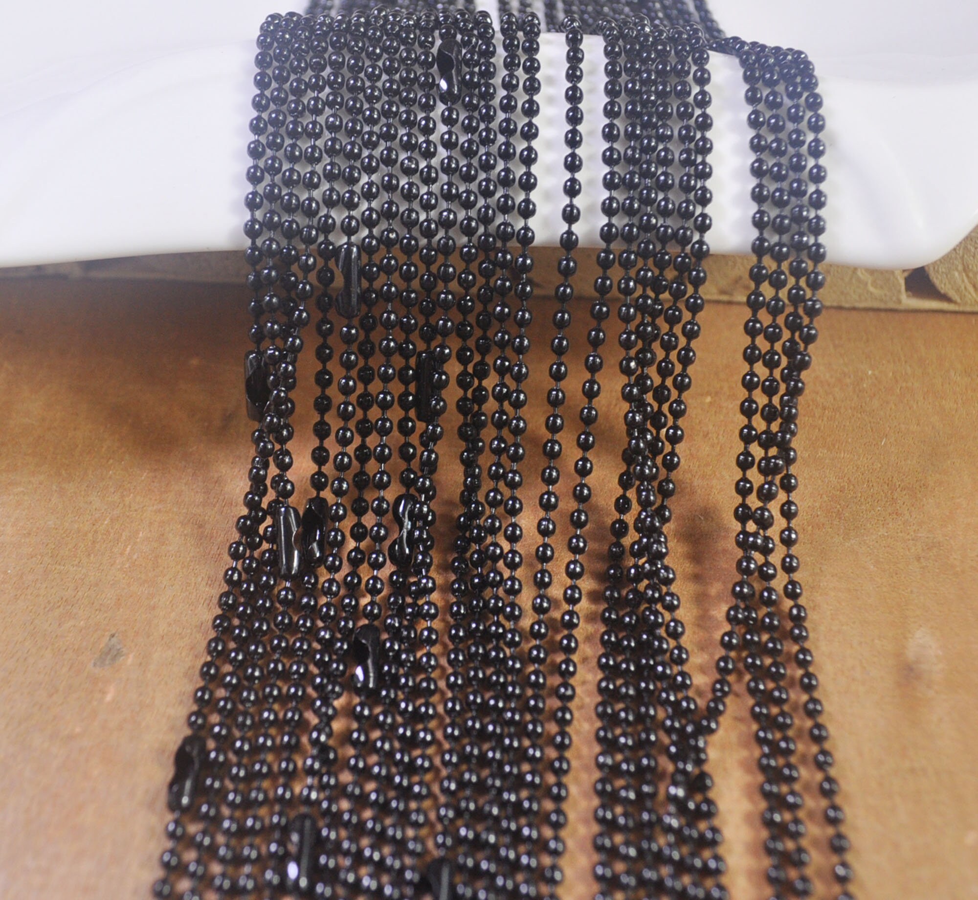 27.5" Long Ball Chain,100pcs Black Ball Chain Necklace With Connectors ...