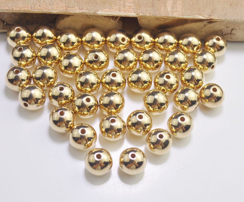 100pcs 10mm Gold Round CCB Plastic Spacer Beadccb Ball - Etsy