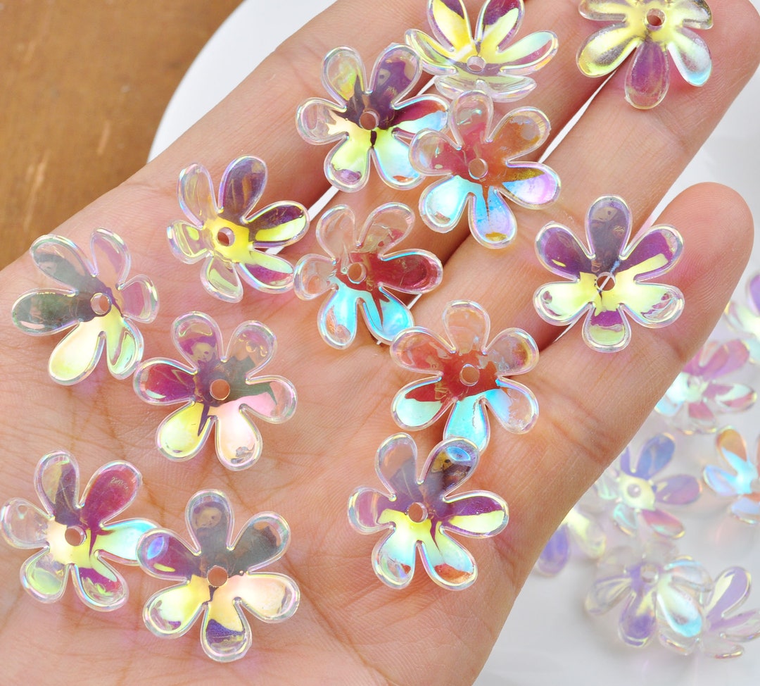 20mm Big Bead Cap,30-500pcs AB Color Flower Acrylic Bead Caps for ...
