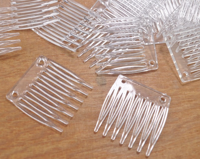 50pcs 8 Teeth Silver Metal Hair Combs Silver Plated Comb - Etsy