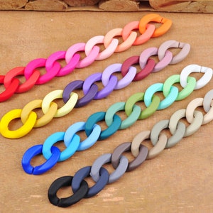 36 Colors,50pcs（27.5" Length) Acrylic Chunky Chain Links,multi Rainbow ...