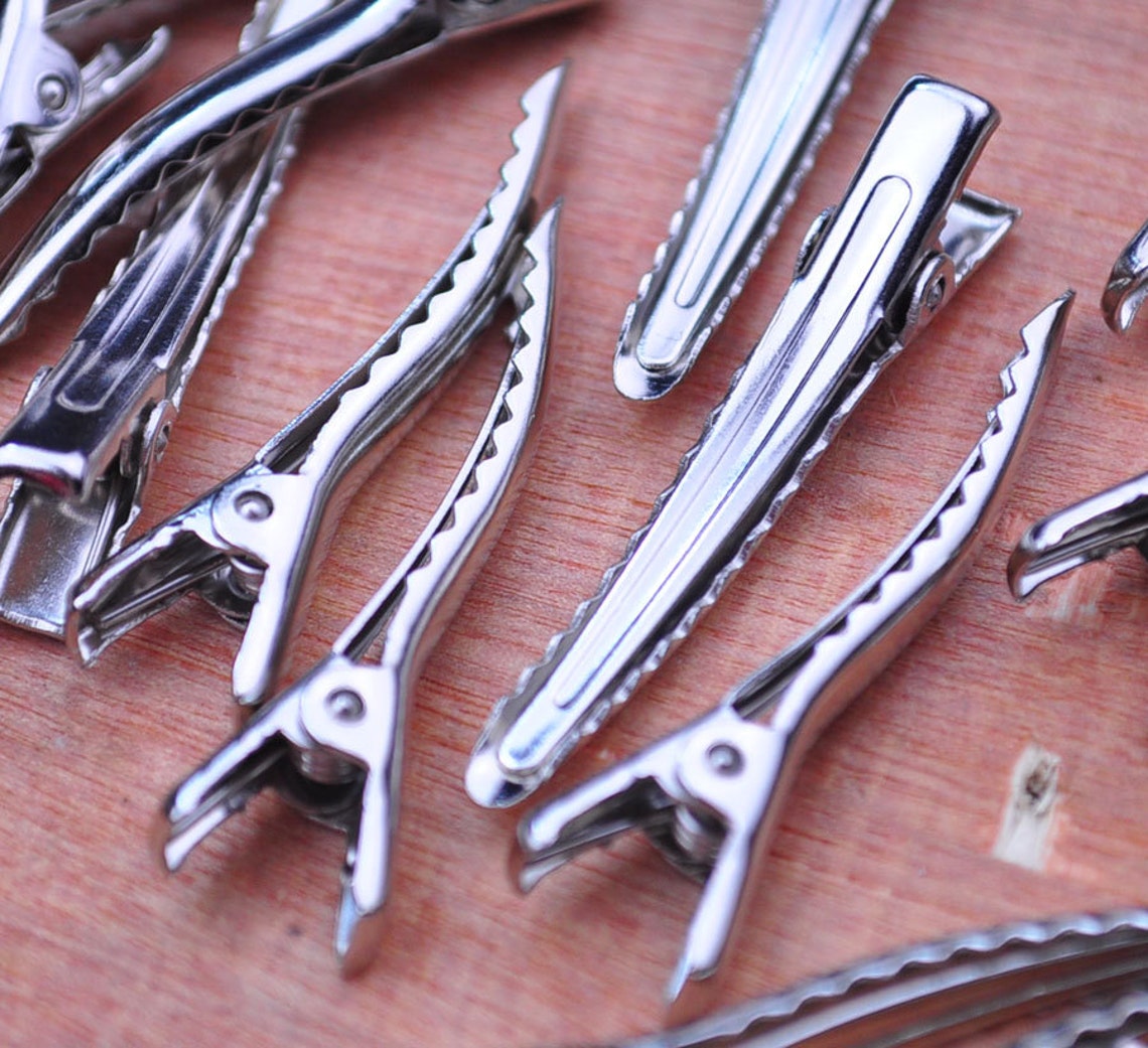 100PC Alligator Clips With Teethhair Bows Clips Silver - Etsy