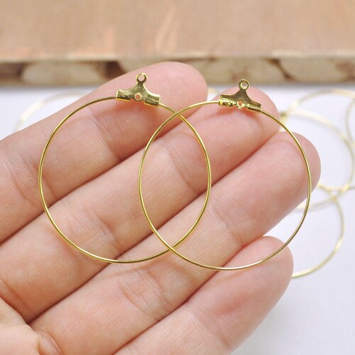 20pcs/50pcs Gold Plated Brass Base30mm/ 35mm/ 40mm Loop - Etsy