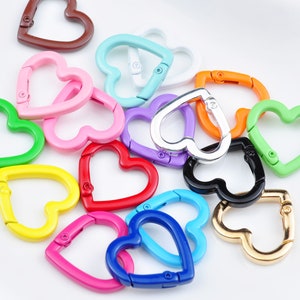 18 Color Spring Gate Ring Heart Clasp,metal Push Gate Snap Hook Clip ...