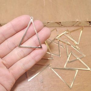 10pcs KC Gold Plated Triangle Pendant Charm,brass Triangle Rings ...